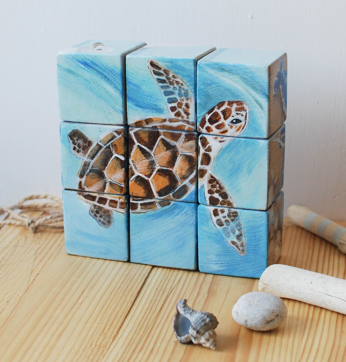 Customized Handmade Painted Cube Toys // Montessori Blocks // | Etsy