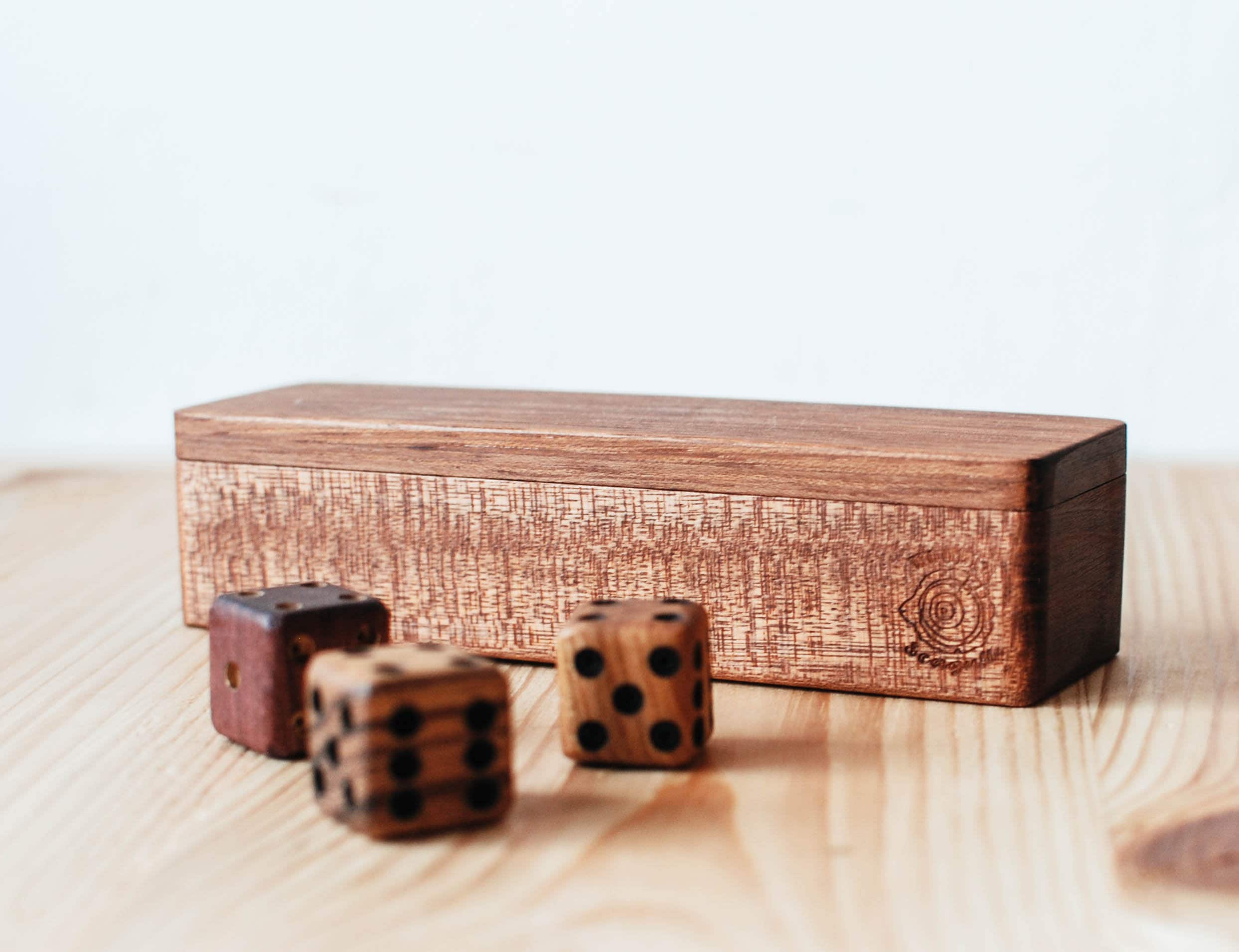 Wooden Dice Box // Handmade Retro Little Box | Etsy