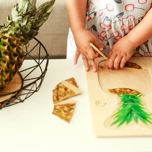 Pineapple Fruit Puzzle // Handmade Wooden Jigsaw // Development of ...