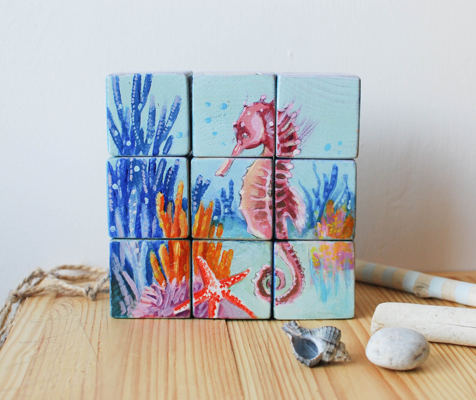 Customized Handmade Painted Cube Toys // Montessori Blocks // | Etsy