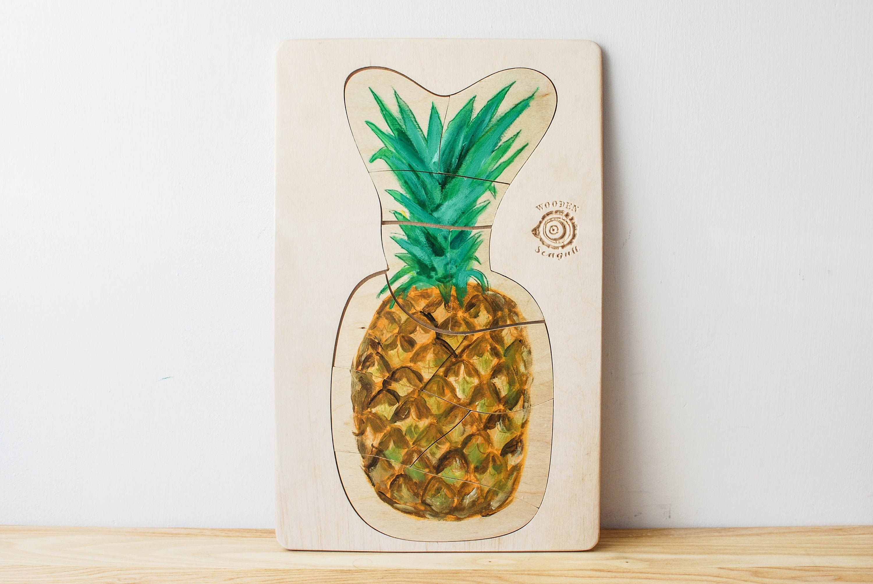 Pineapple Fruit Puzzle // Handmade Wooden Jigsaw // - Etsy