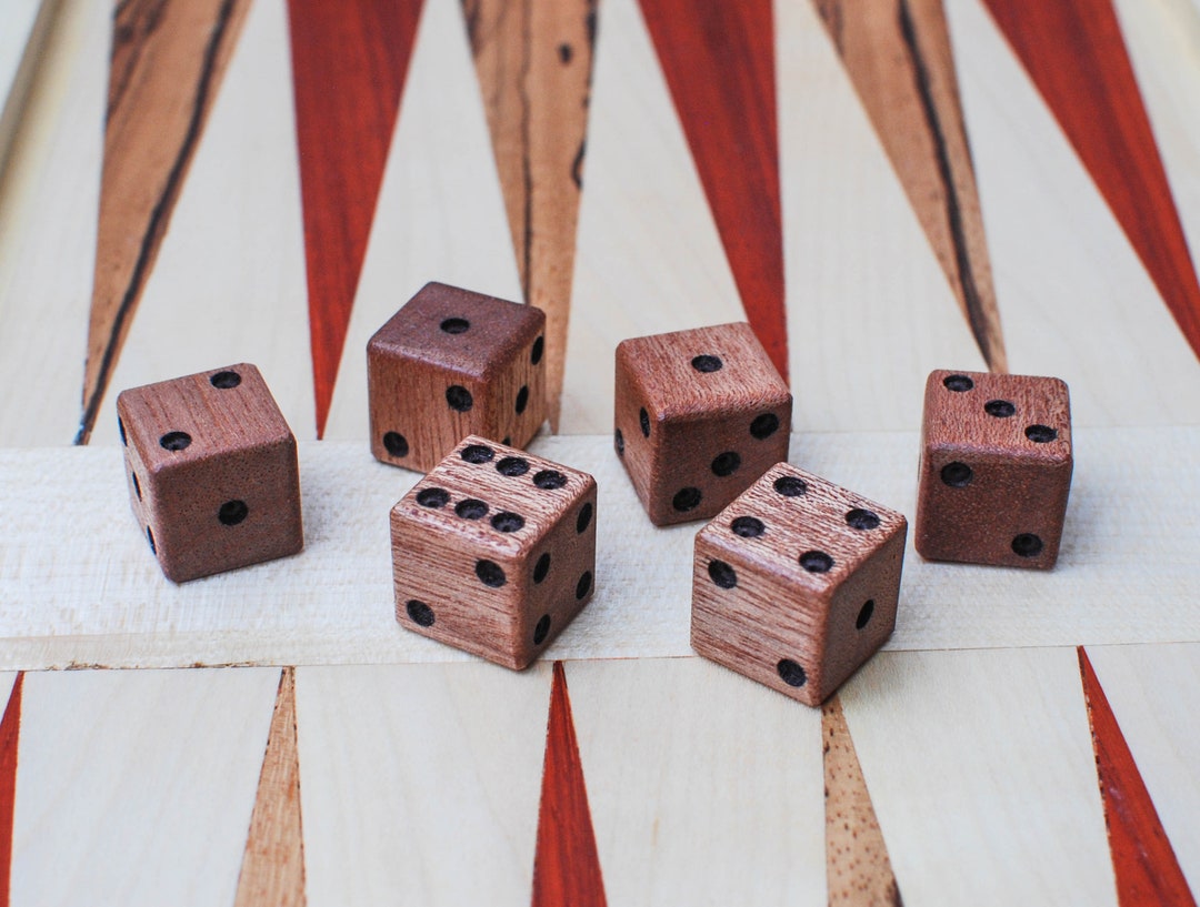 6 Dice Set // Wooden Dice Set // Mahogany Meranti // Exotic Wood ...