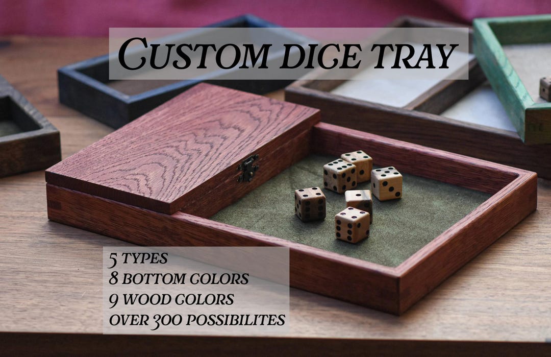 Custom Oak Dice Tray | Personalized Rolling Tray | 5 Styles, 9 Wood ...