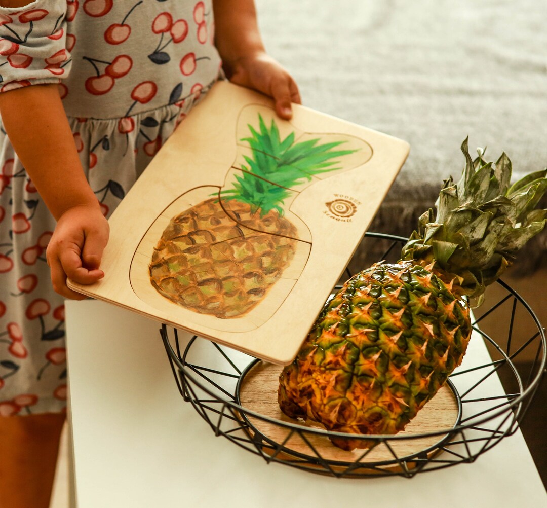 Pineapple Fruit Puzzle // Handmade Wooden Jigsaw // Development of ...