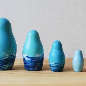 Marine Matryoshka Toy // Hand Painted Nautical Nesting Toy for Kids ...