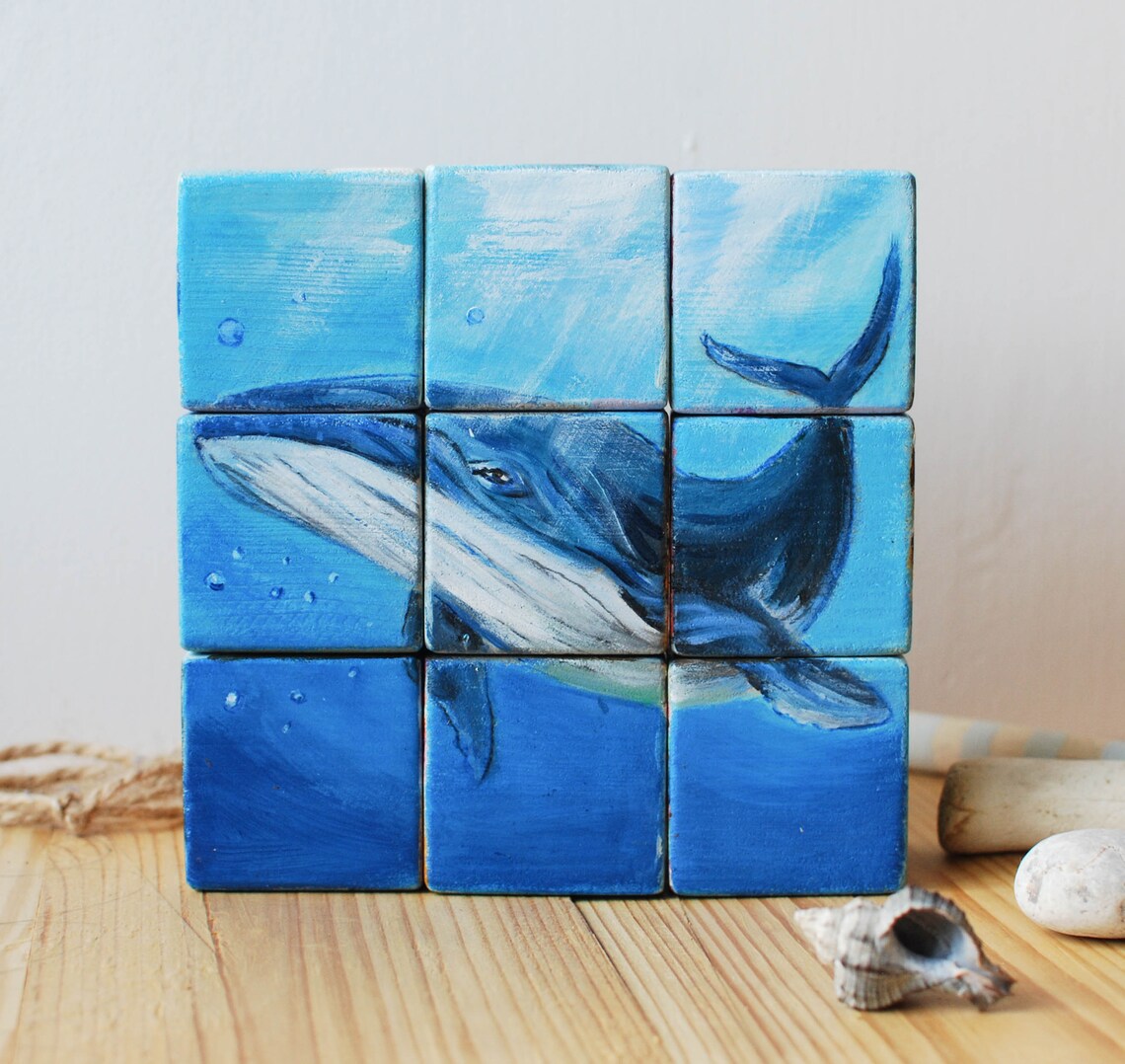 Customized Handmade Painted Cube Toys // Montessori Blocks // | Etsy