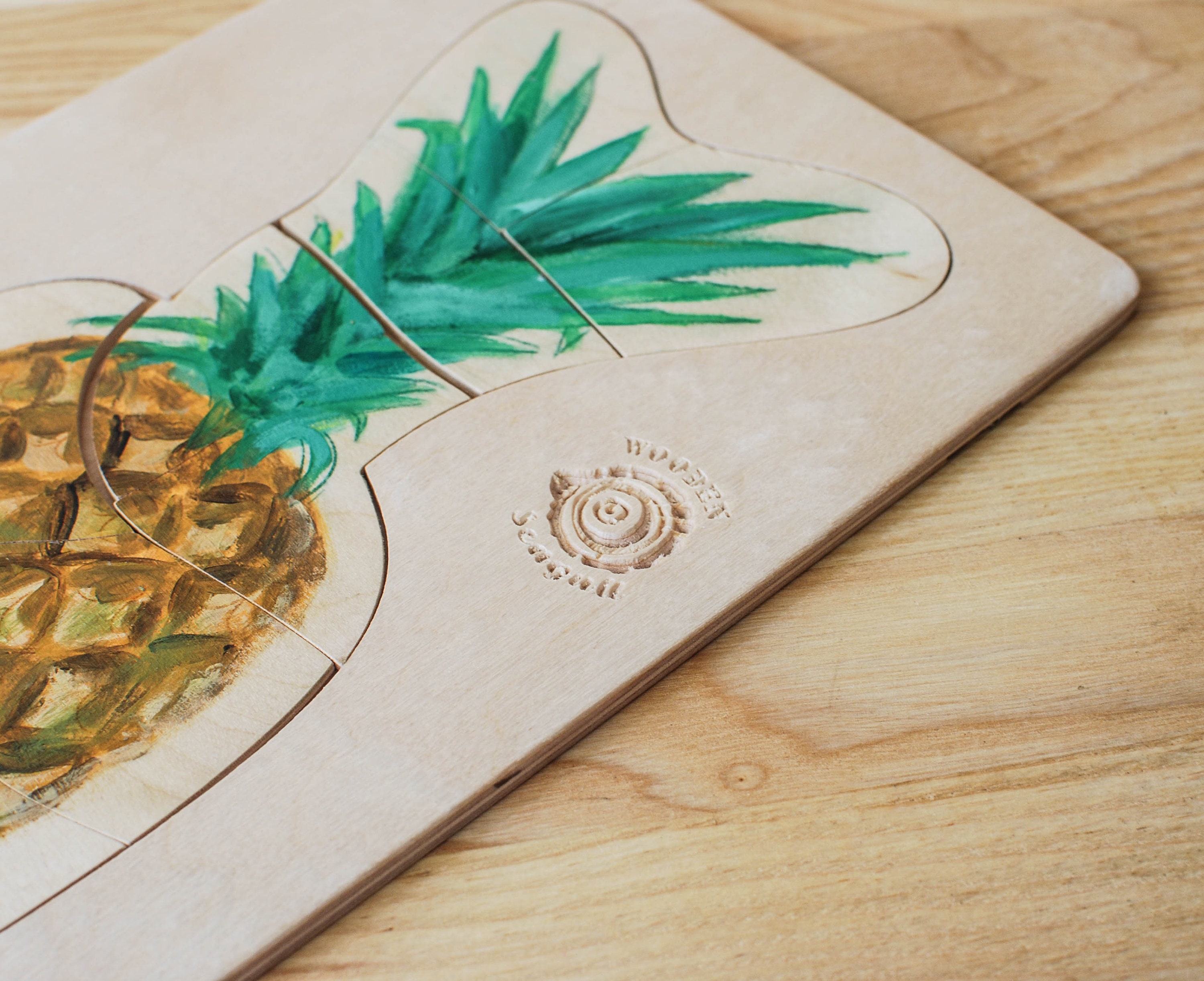 Pineapple Fruit Puzzle // Handmade Wooden Jigsaw // - Etsy
