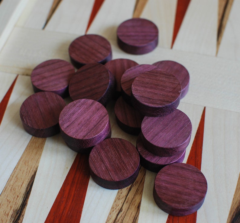 Backgammon Disks // Wooden Checkers Chips // Handmade - Etsy