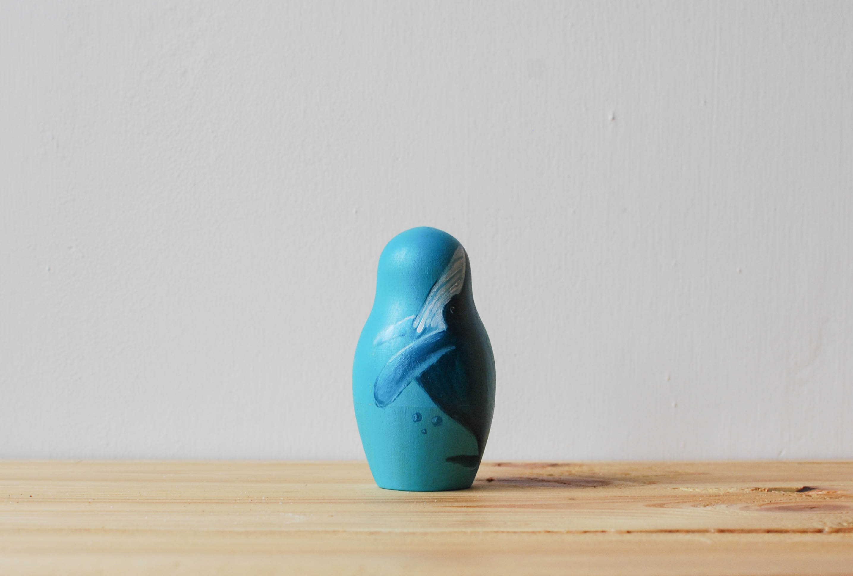 Whale Matryoshka Toy // Hand Painted Ocean Turquoise Nesting | Etsy