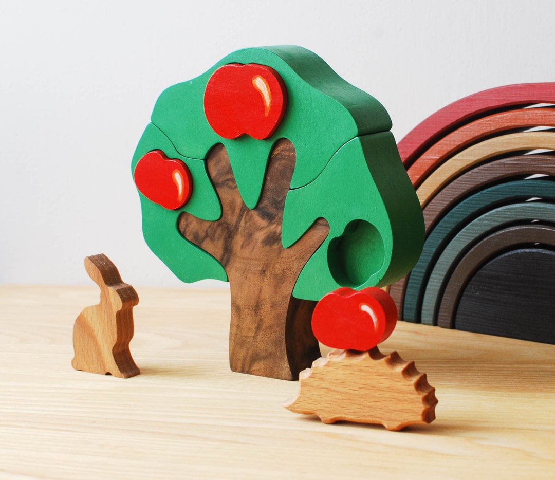Wooden Apple Tree Puzzle - Etsy