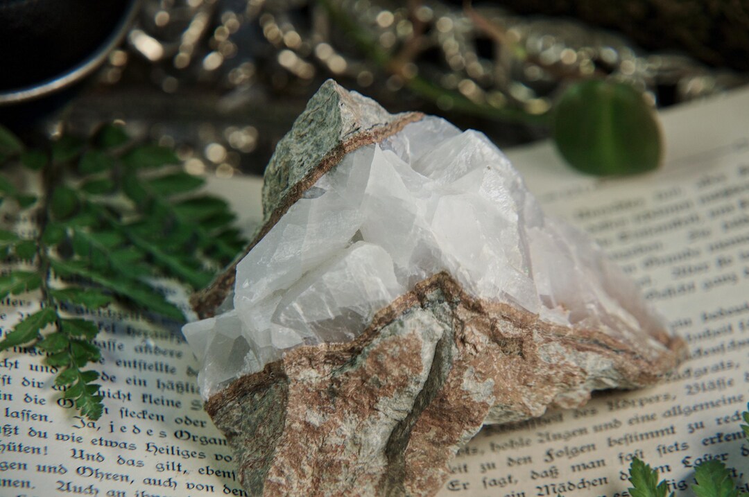 Raw White Calcite Blade Cluster: Natural UV Reactive Crystal - Etsy