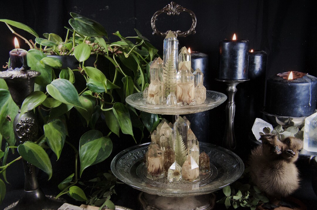 Two Tier Crystal Jewelry Stand | Antique Crystal Tier Vanity Tray ...