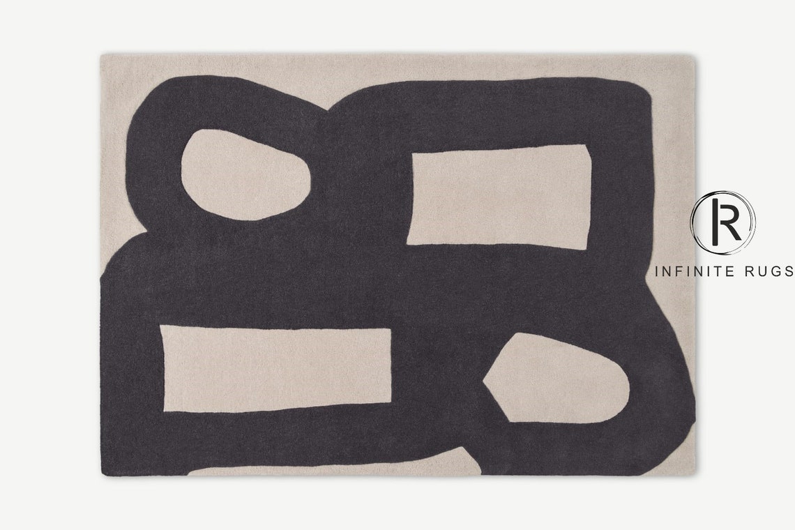 Designer Tufted Wool Rug Area Rug Modern Area Rug Handmade - Etsy