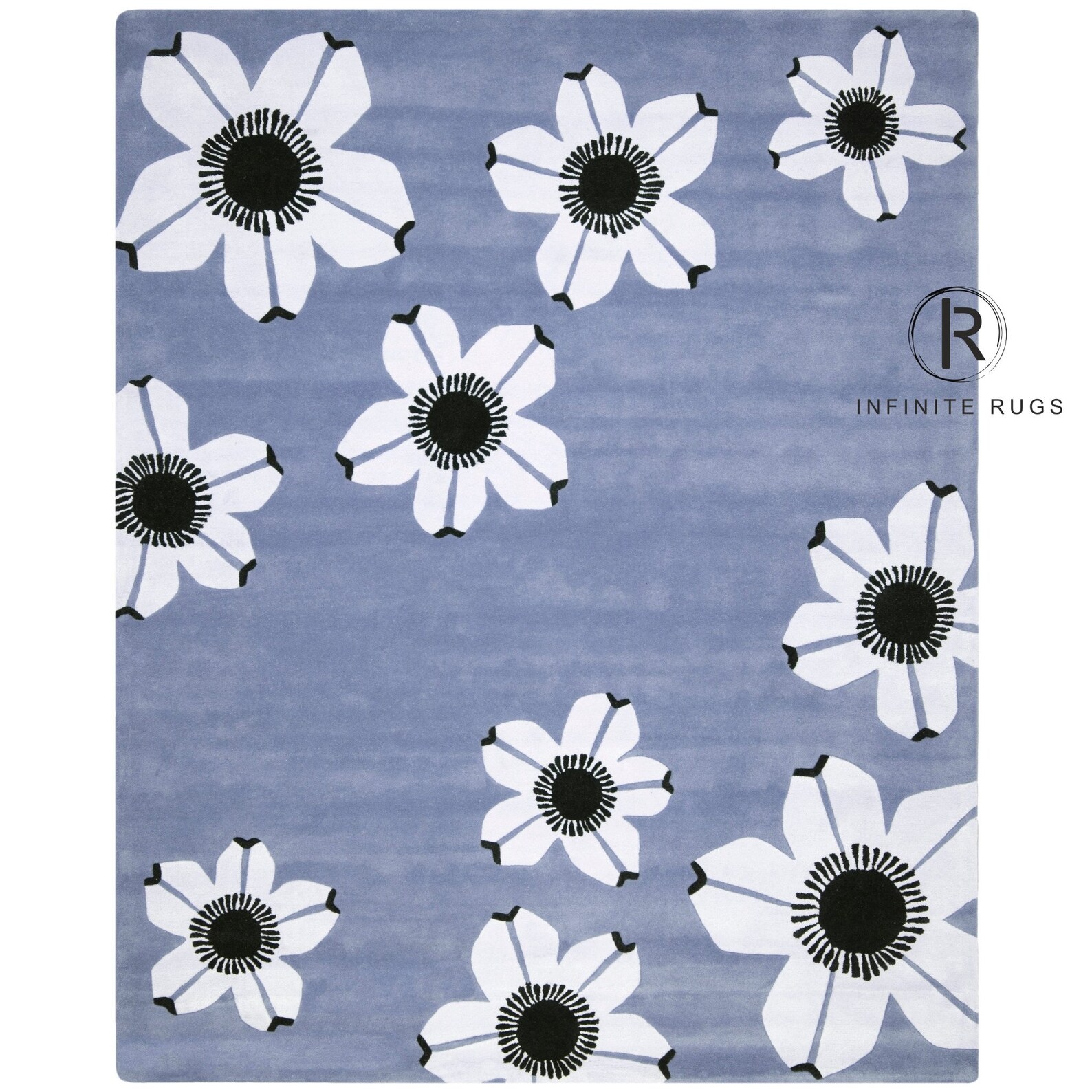 Modern Blue Hand Tufted Rug 100% Woolen Area Rug for Hall - Etsy