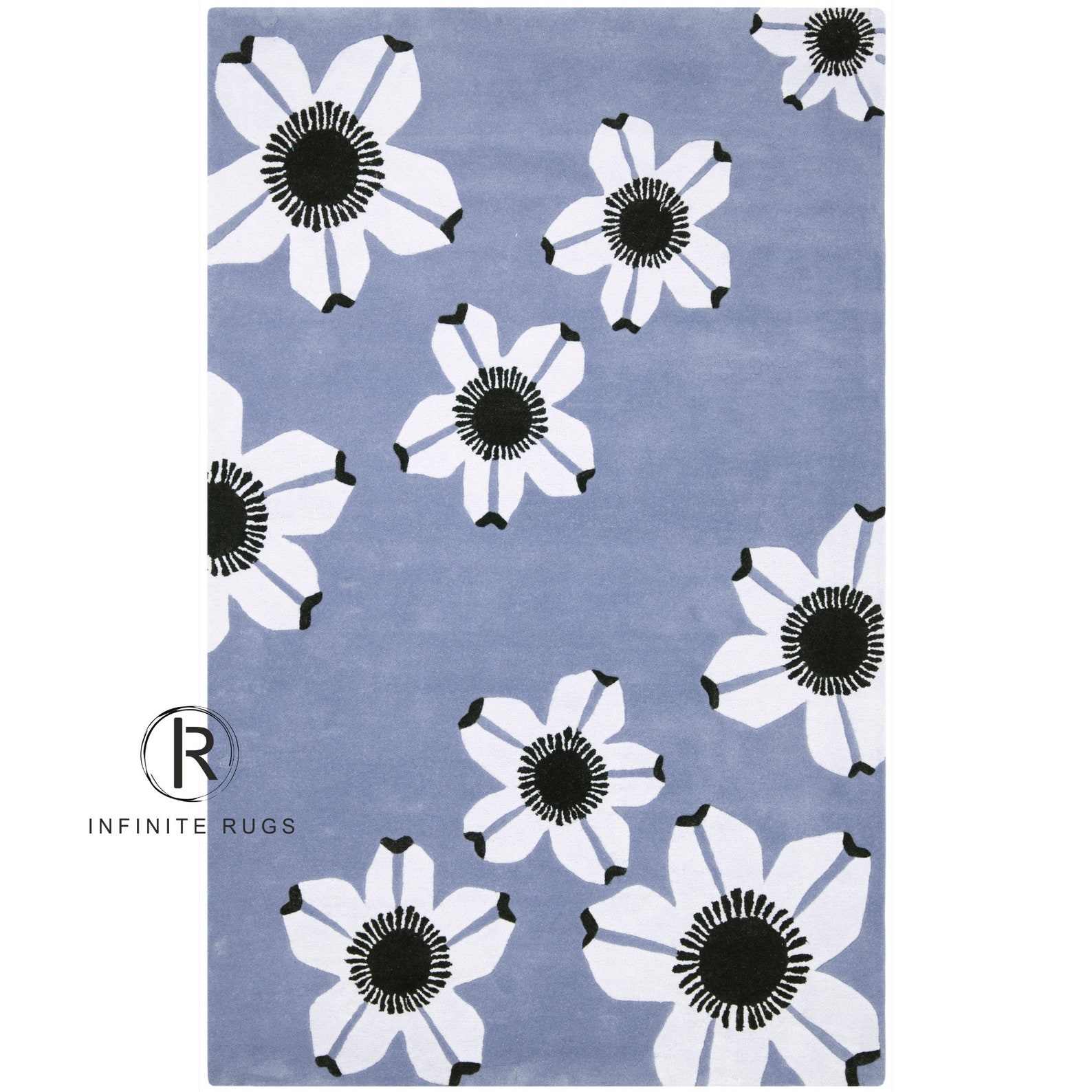 Modern Blue Hand Tufted Rug 100% Woolen Area Rug for Hall - Etsy