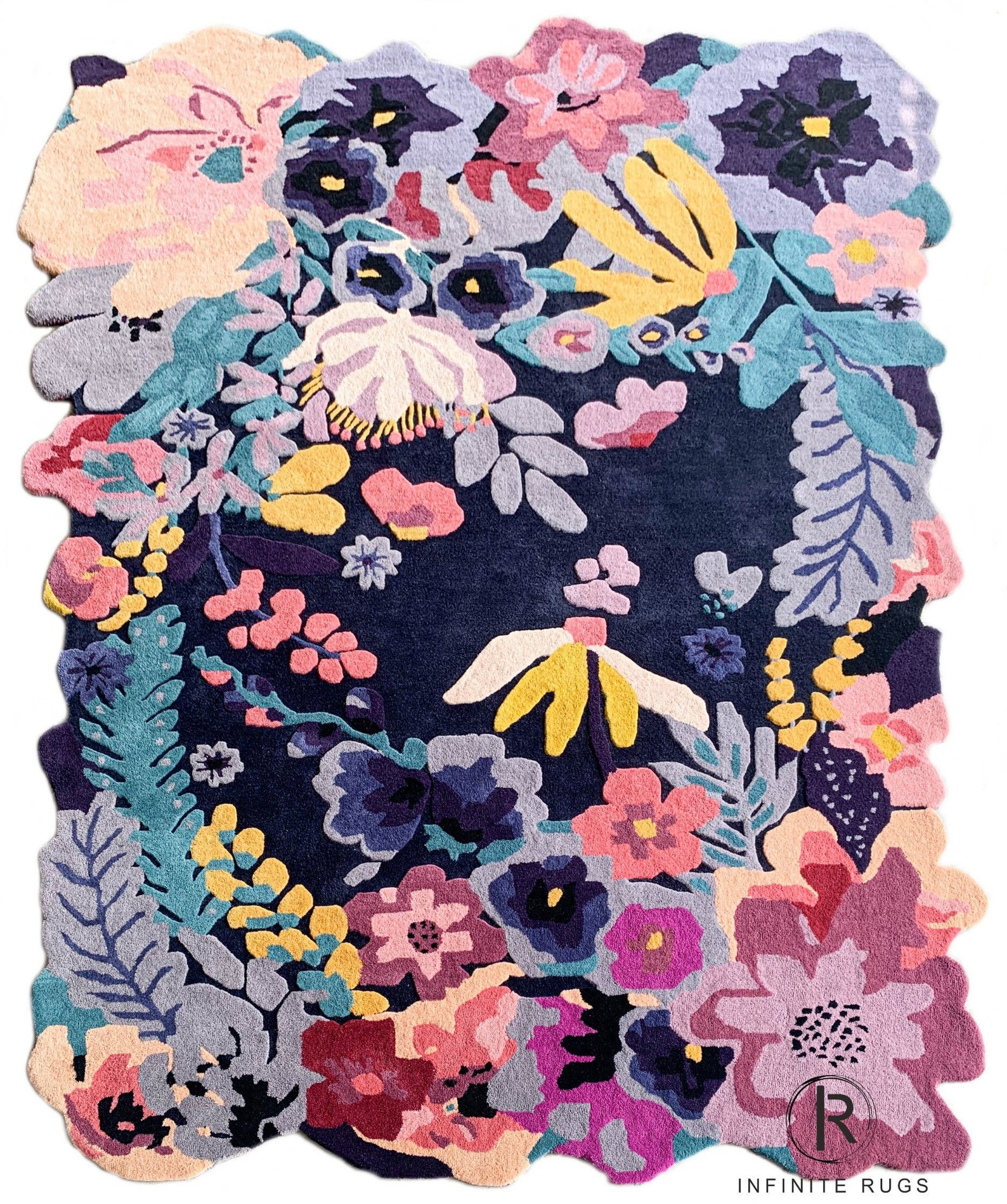 New Authentic Floral Area Rug 100% Woolen Carpet With High Low - Etsy