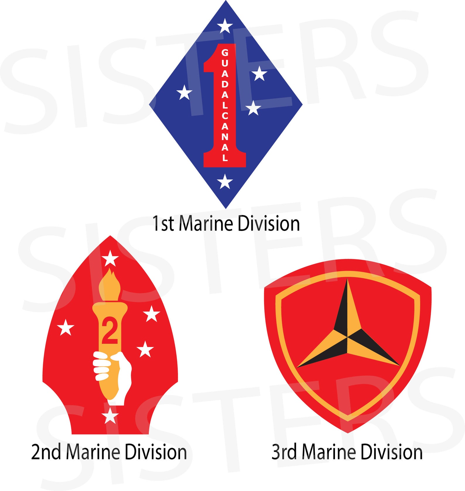 USMC 1st 2nd 3rd MARDIV BUNDLE Svg, Eps, Pdf, Png, Jpg - Etsy