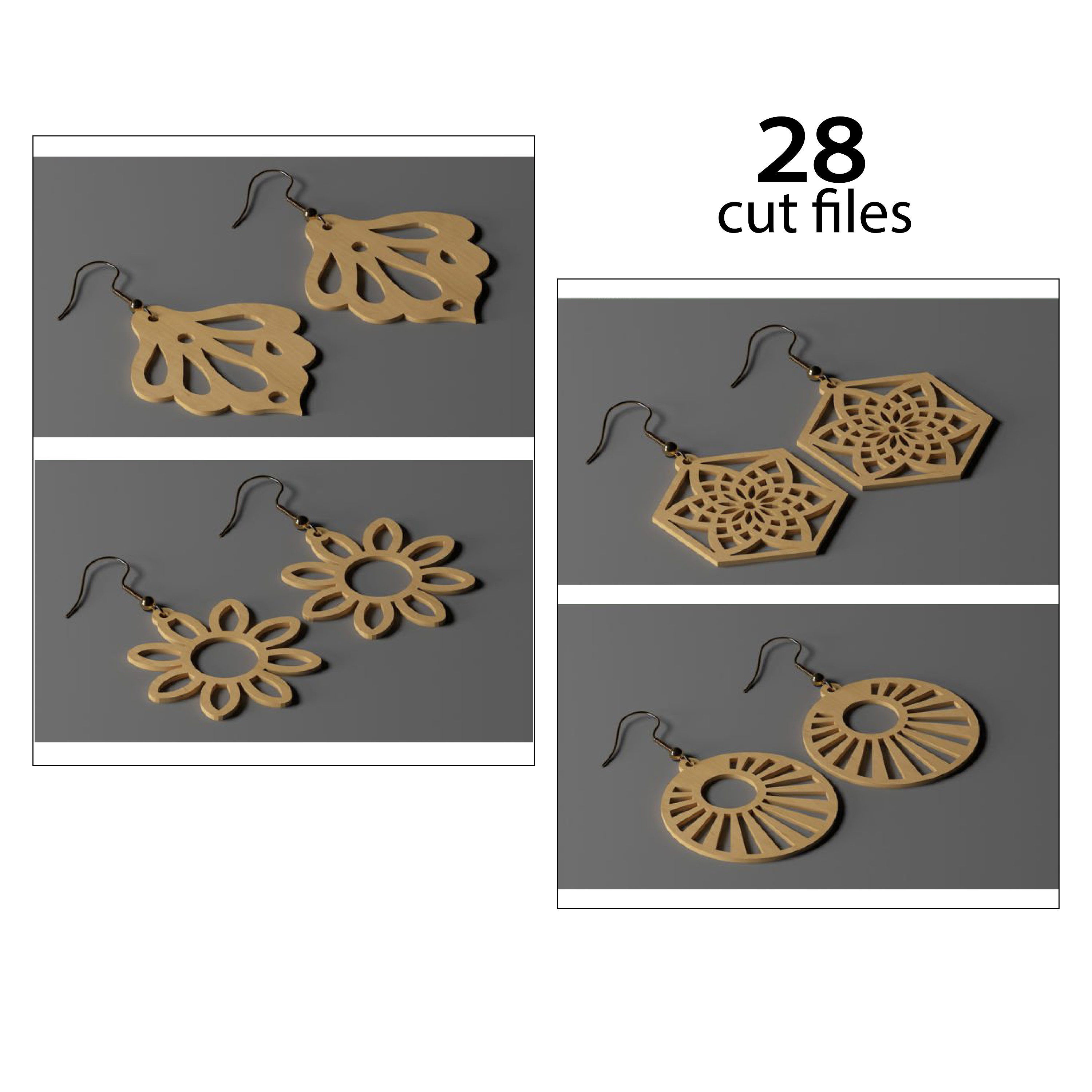 EARRINGS SVG Bundle, Earring Cut Patterns, Earring SVG Bundle, Earring ...