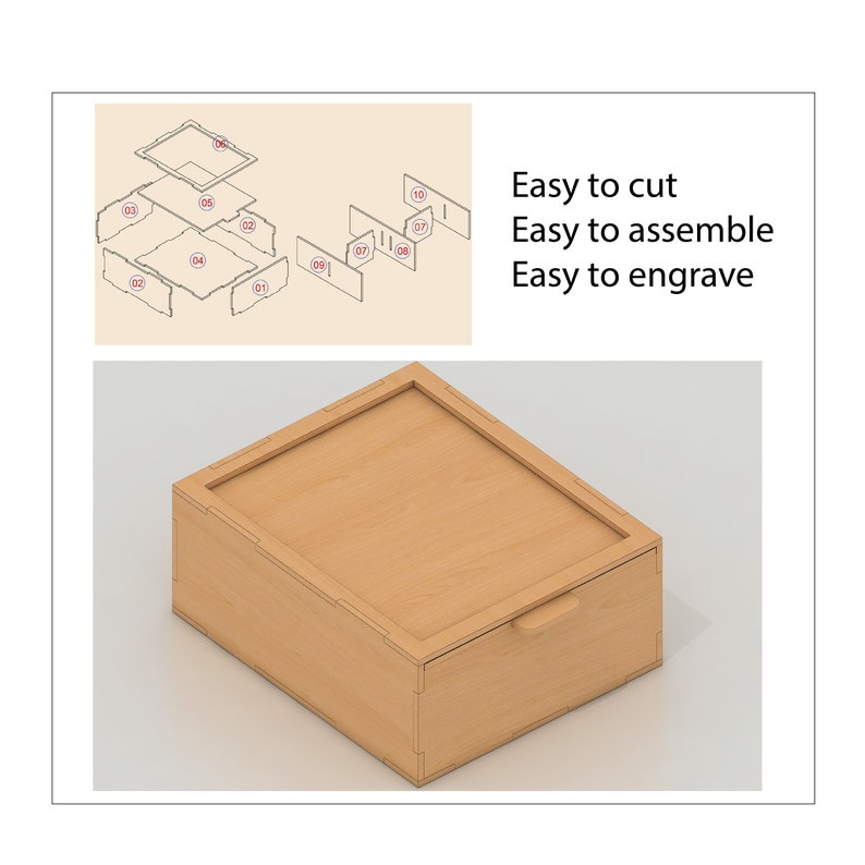 Laser Cut Box- Vector SVG Files for Laser Cutting Wood Eps-ai-pdf ...