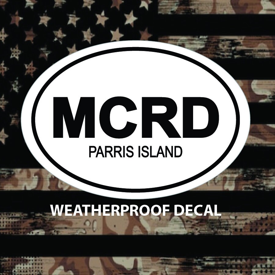MCRD Parris Island Marine Corps Oval Decal Waterproof-car | Etsy