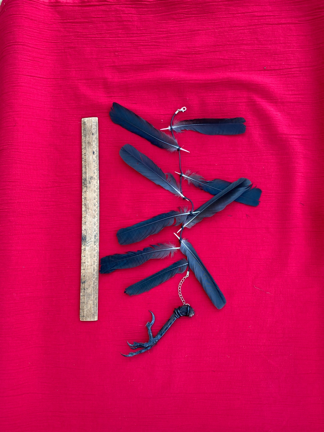 A Crow Feather Witches Ladder With a Genuine Crow Foot - Etsy