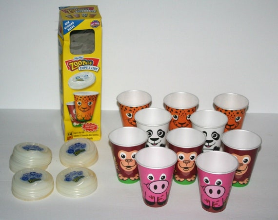 Hefty Zoo Pals Zoopals Lid Cups Animals Discontinued 10 Cups - Etsy