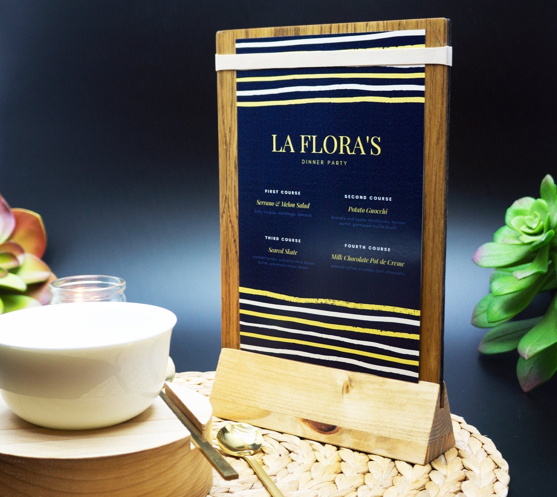 Wood Menu Stand Wooden Board Menu Table Stand Menu Sign - Etsy