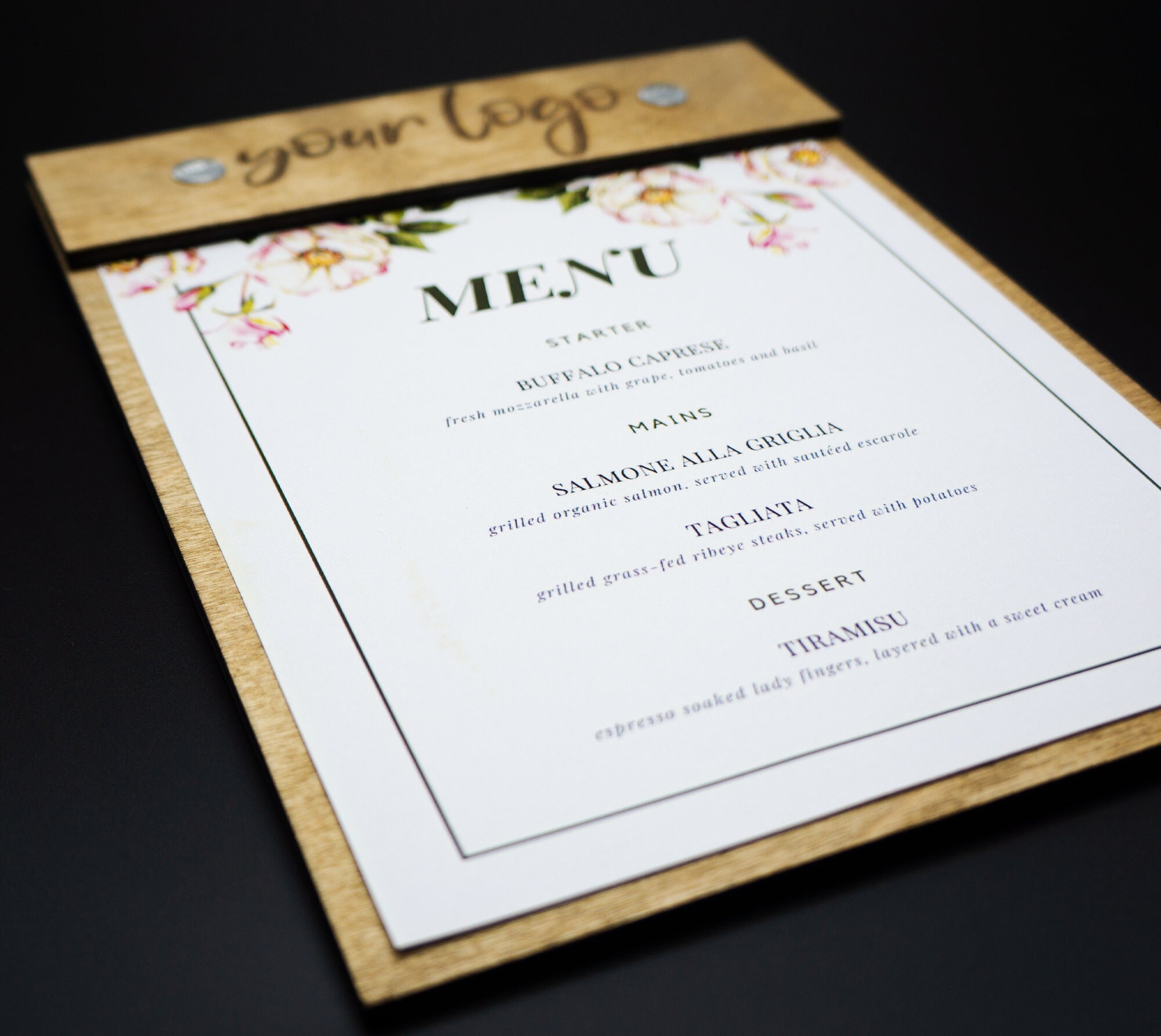 Custom Wood Menu | Wooden Board Menu | Table Menu | Sign Holder ...