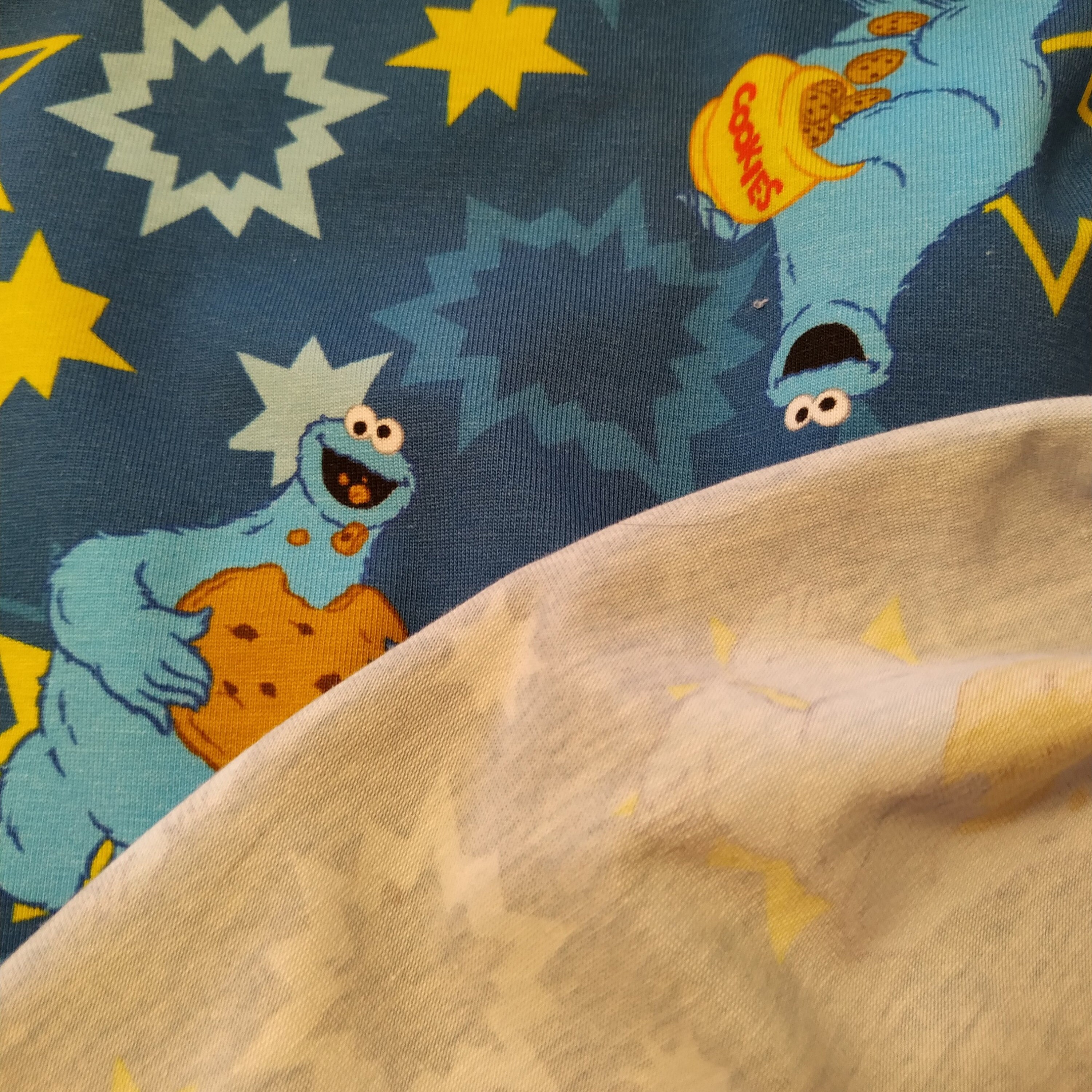 Crumb Monster From Sesame Street on Cotton Jersey by - Etsy