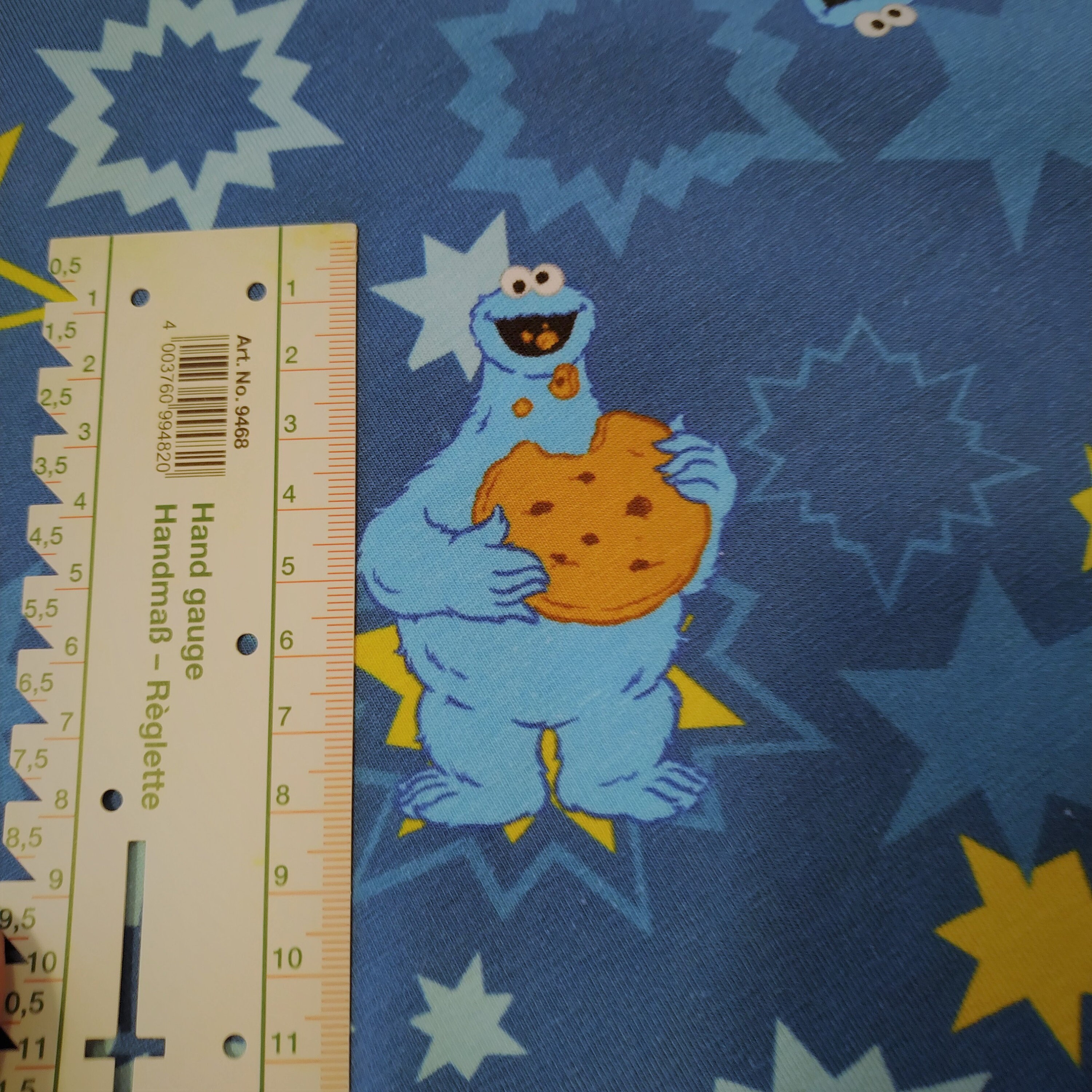 Crumb Monster From Sesame Street on Cotton Jersey by | Etsy