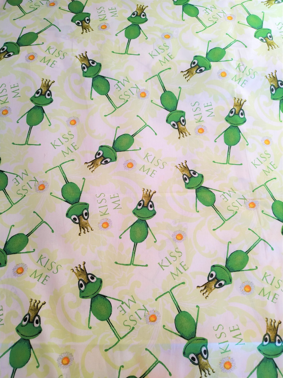 Kiss me - Frosch, süßer Baumwollstoff mit Fröschen, 100% Baumwolle, für ...