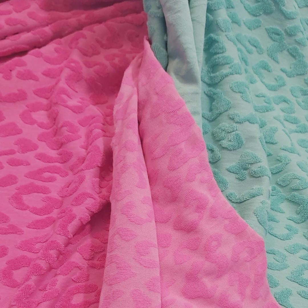 Leo Terry Cloth, Jacquard Jersey, Leopard Pattern, 2 Colors, Elastic ...