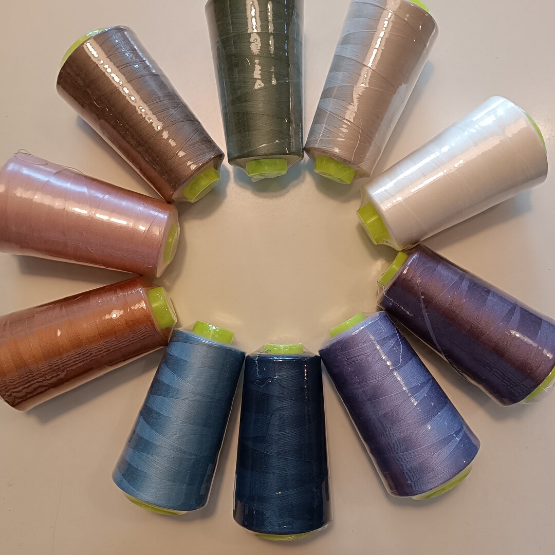 Overlock Yarn in 10 Current Trend Colors 100% Polyester 3000 Yards 2743 ...