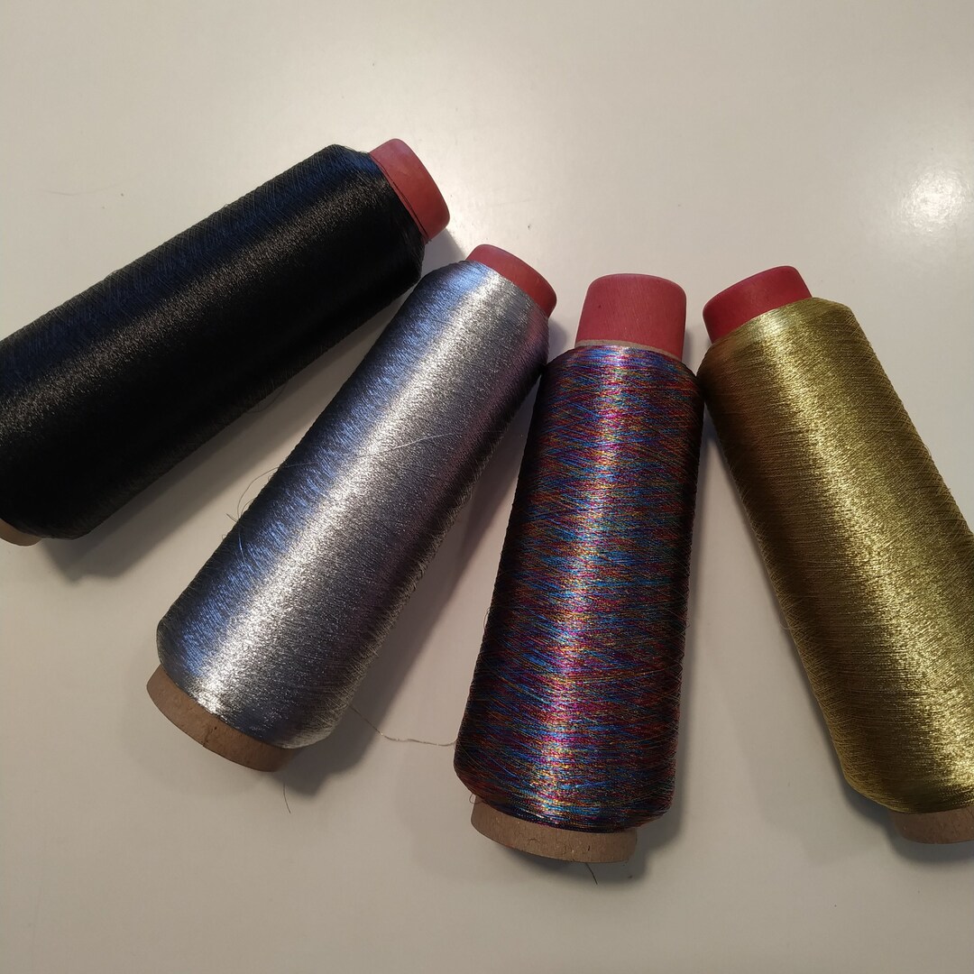 Metallic Overlock Thread, 4 Colors, 3000yards 2743 M, Gold, Silver ...