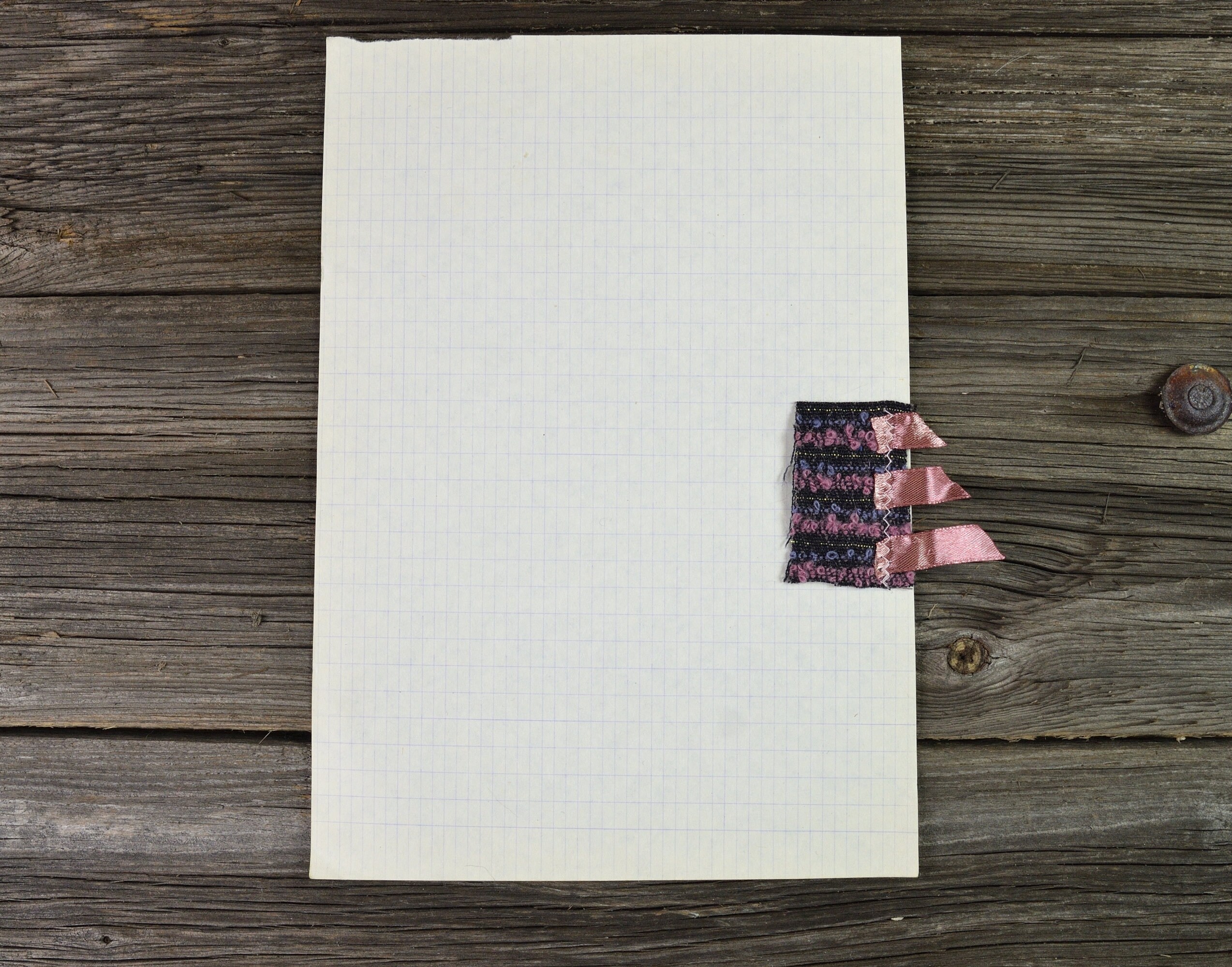 5 Paper Sheets With Fabric Ruffles and Embellishments, Pages With ...