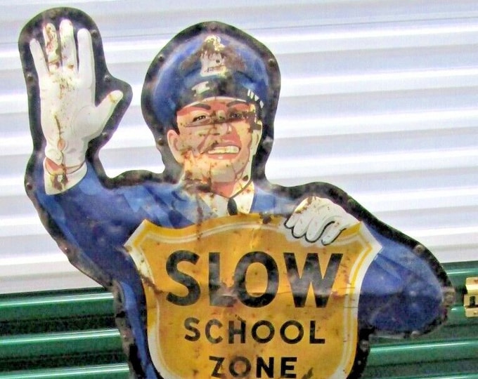 Antique 1950s Coca-cola Police Crossing Guard Advertising Sign - Etsy