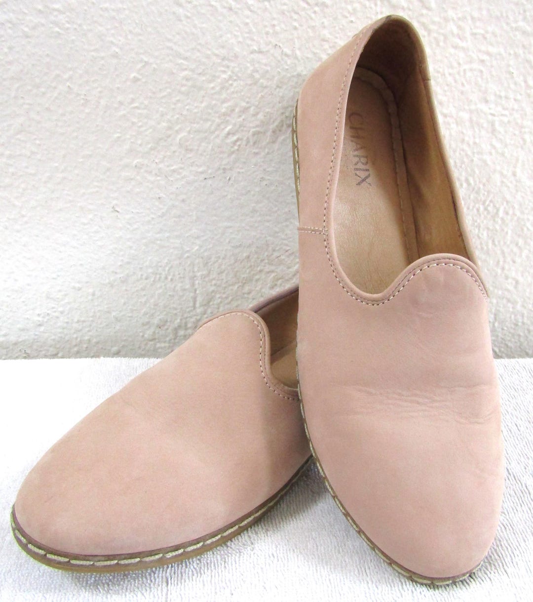 Charix Shoes Istanbul Artisan Carmel Camel Leather Slip on Flats Size ...