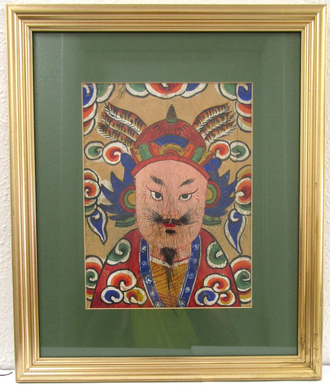 Antique 1800s Yao Taoist Paper Ceremonial Mask From Vietnam Matted and ...