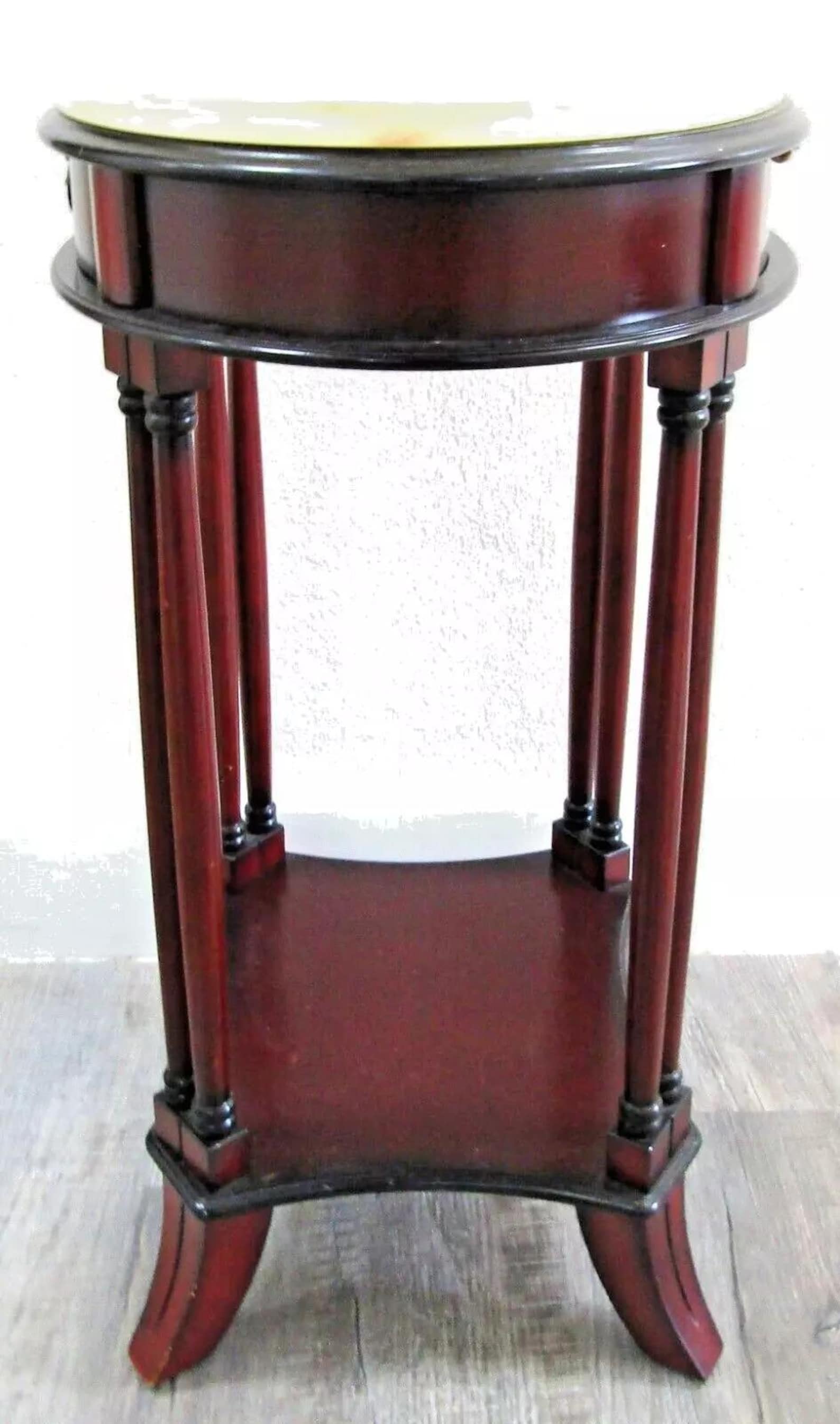 Bombay Company Oval Marble Top One Drawer Wood Side Table Style 7HKG - Etsy