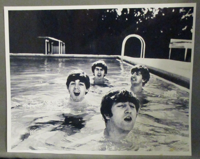 1964 Beatles Fan Club Swimming Pool Photograph Miami Beach 8x10 John ...