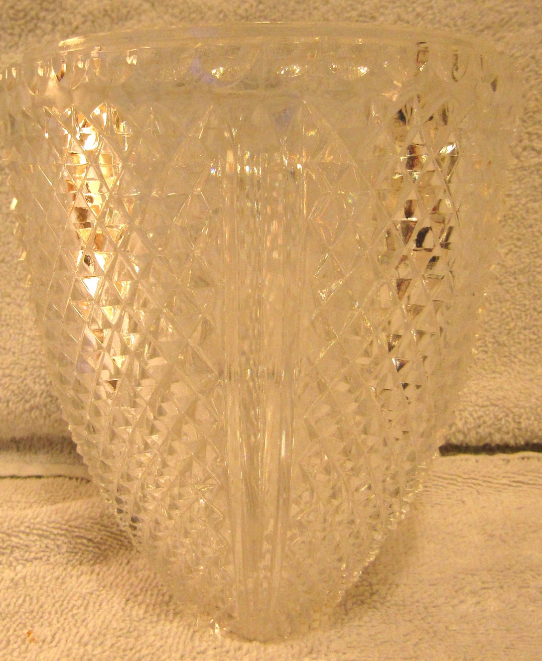 Vintage Diamond Point Glass Hurricane Shade for Chandelier - Etsy