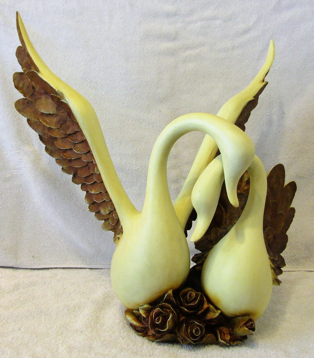 Large Wings of Love Romantic Swans Sculpture Entwined Necks - Etsy