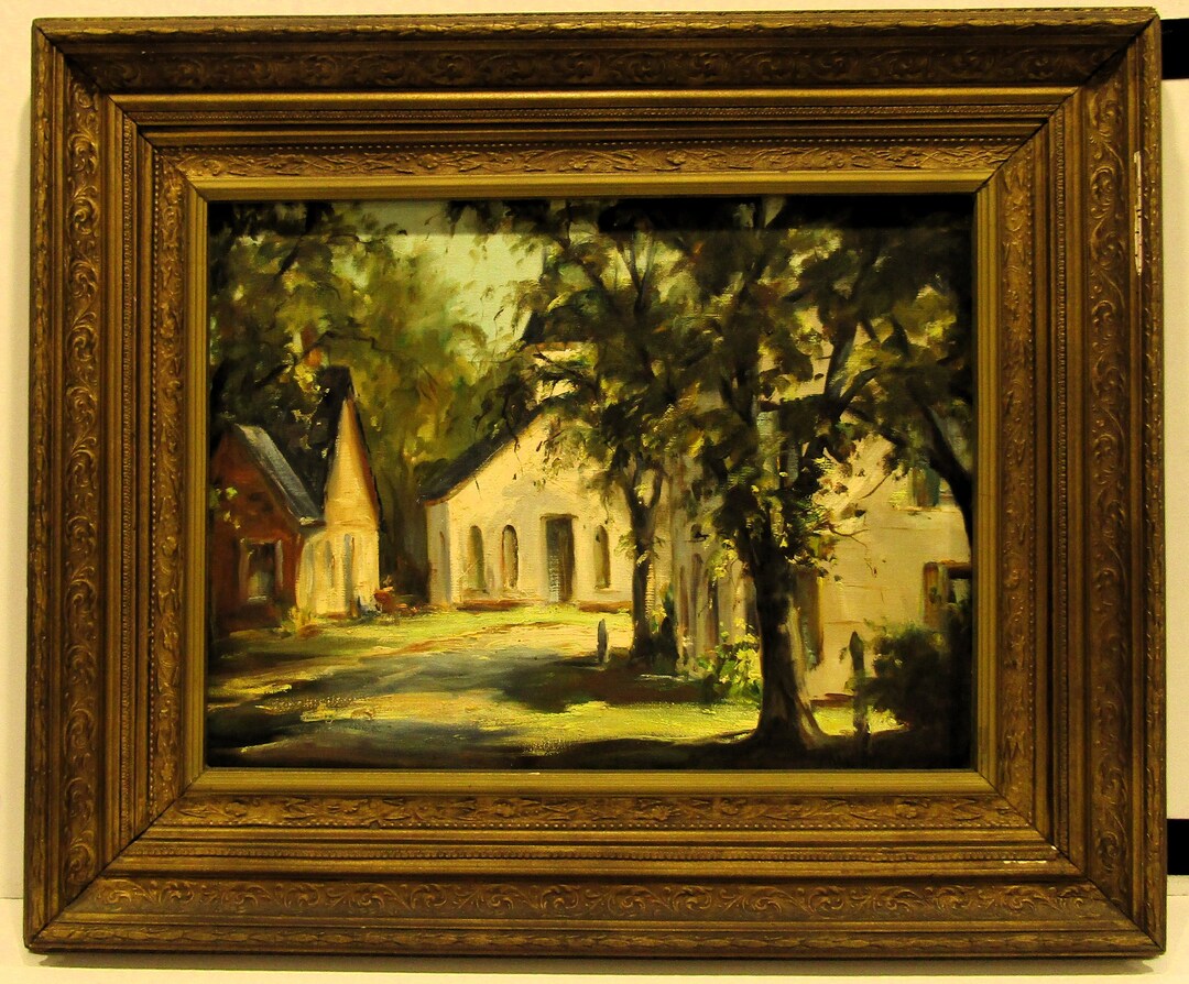 Artist Doug Moulson Landscape Impressionist Oil Painting Churchyard - Etsy
