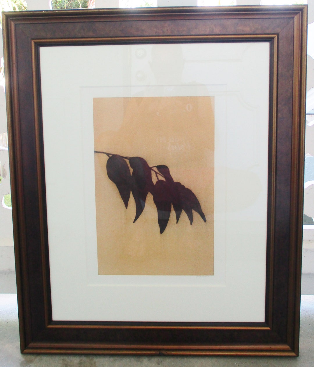 Dan Sayles Leaves Giclee Signed Matted and Framed Behind Glass 2 of 3 ...