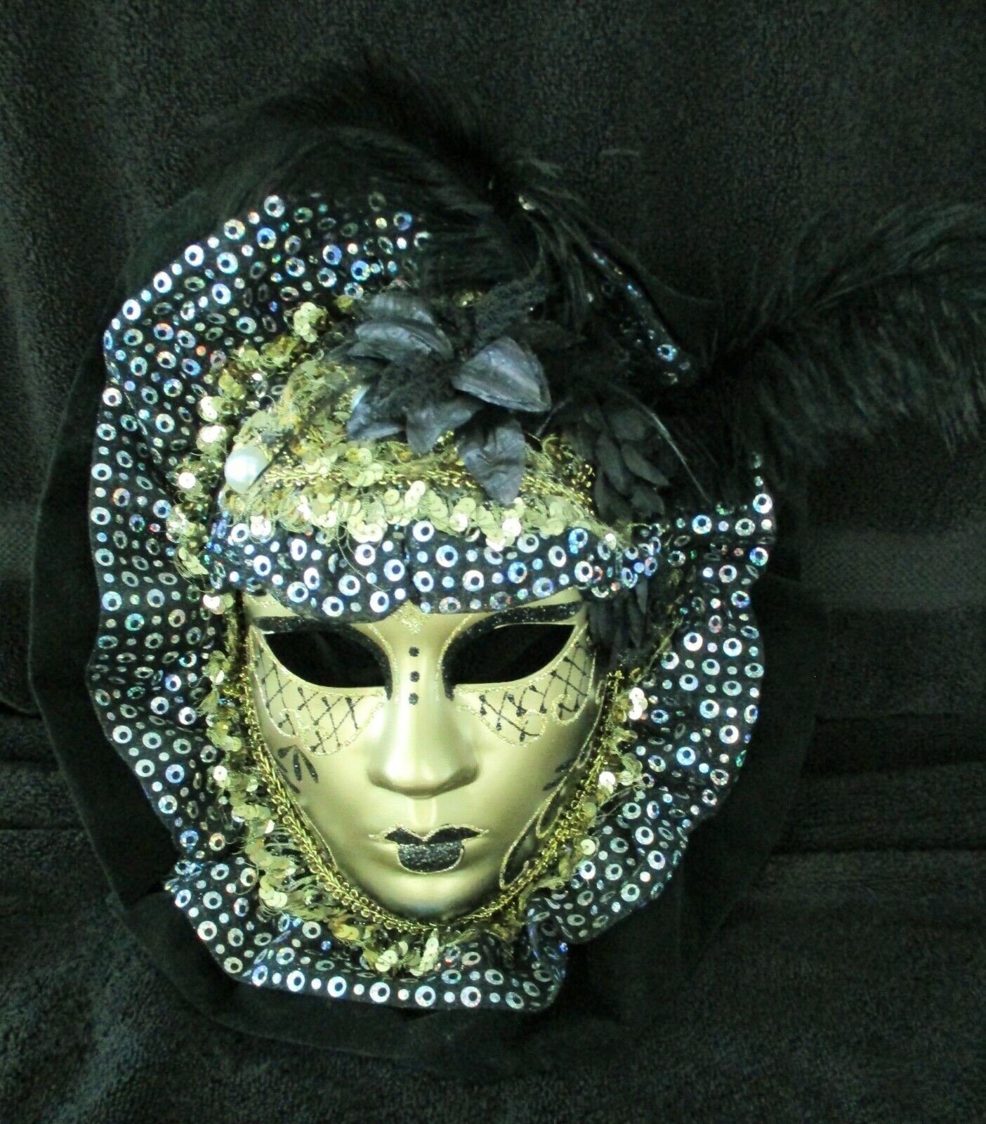Black and Gold Full Face Mask - Etsy