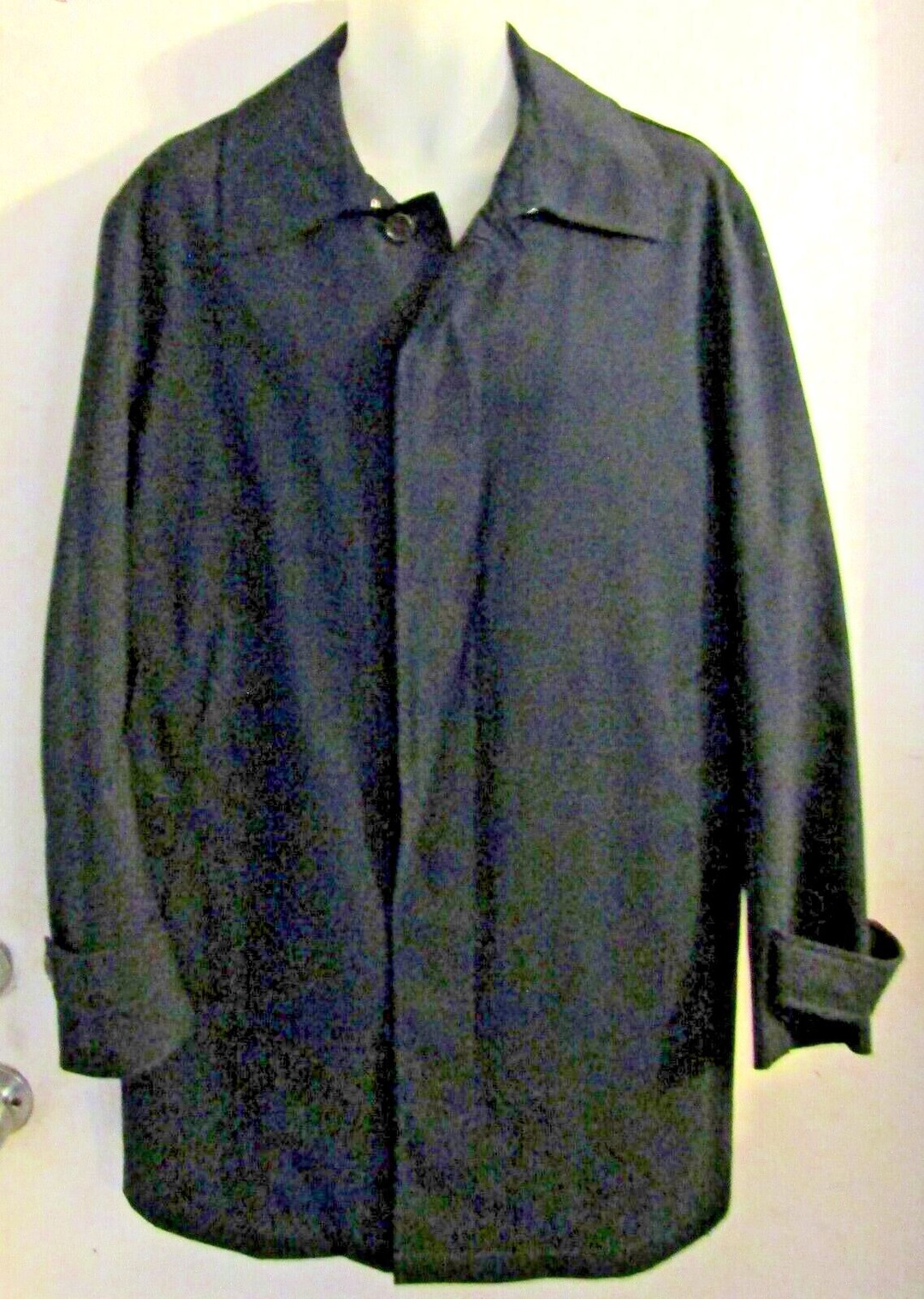 Men's Brooks Brothers Navy Blue Storm System Short Trench Coat Size 40R ...