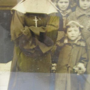 1920s Antique Outside Group Photograph of Catholic School Children ...