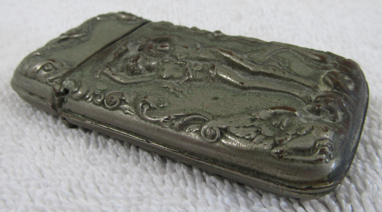 Antique Art Nouveau Match Safe Case Vesta Box Repousse Figures - Etsy