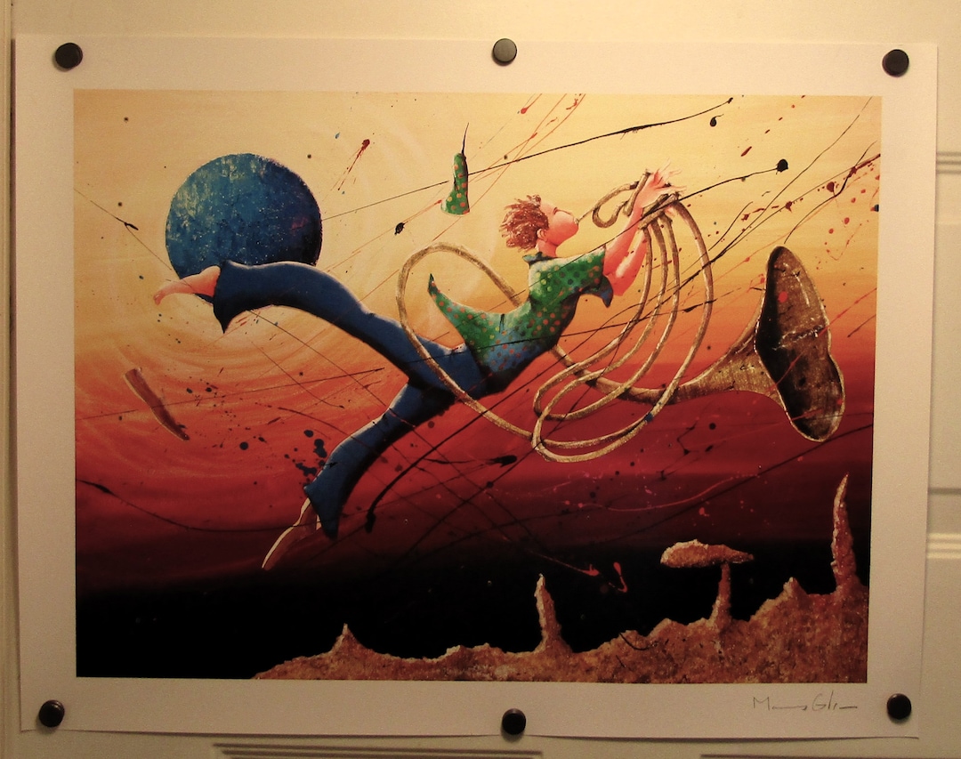 Marcus Glenn "floatin With the Mojo" Plate Signed Music Serigraph Art ...