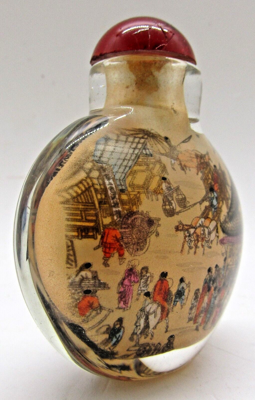 Vintage Miniature Chinese Reverse Painted Glass Snuff Bottle - Etsy